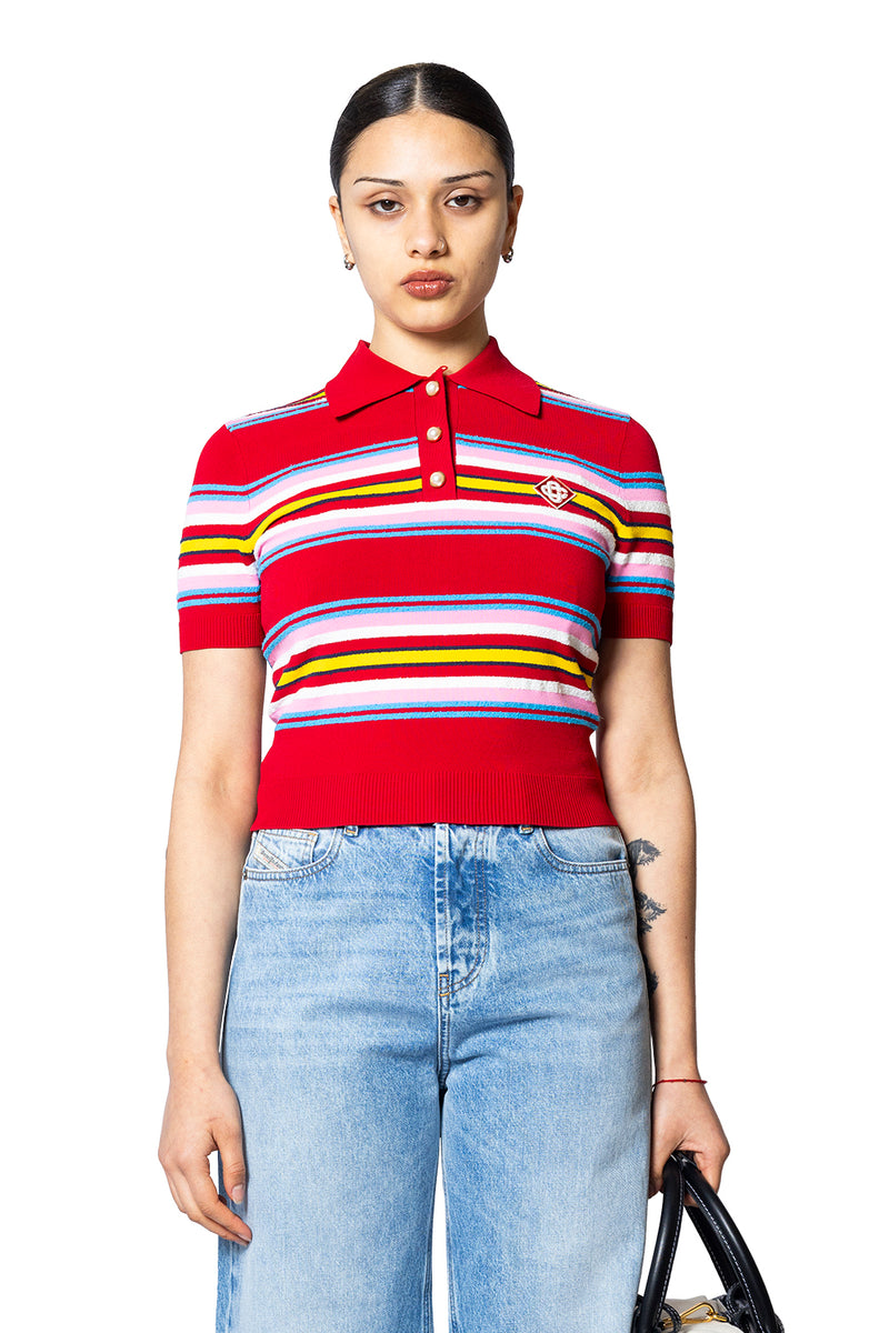STRIPED POLO MULTI DARK RED – ANSH46